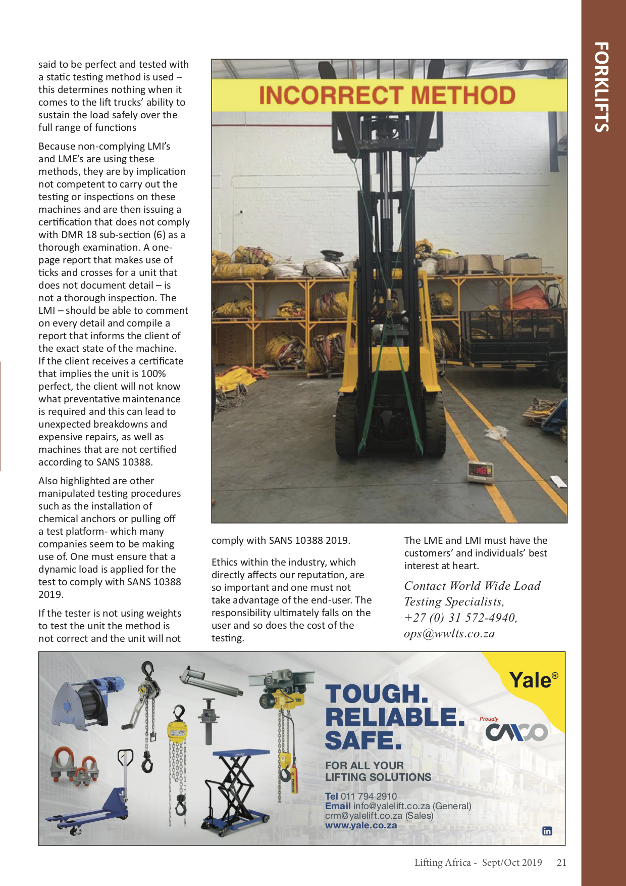 FORK LIFT TESTING DILEMMA’S. – Worldwide Load Testing Specialists ...